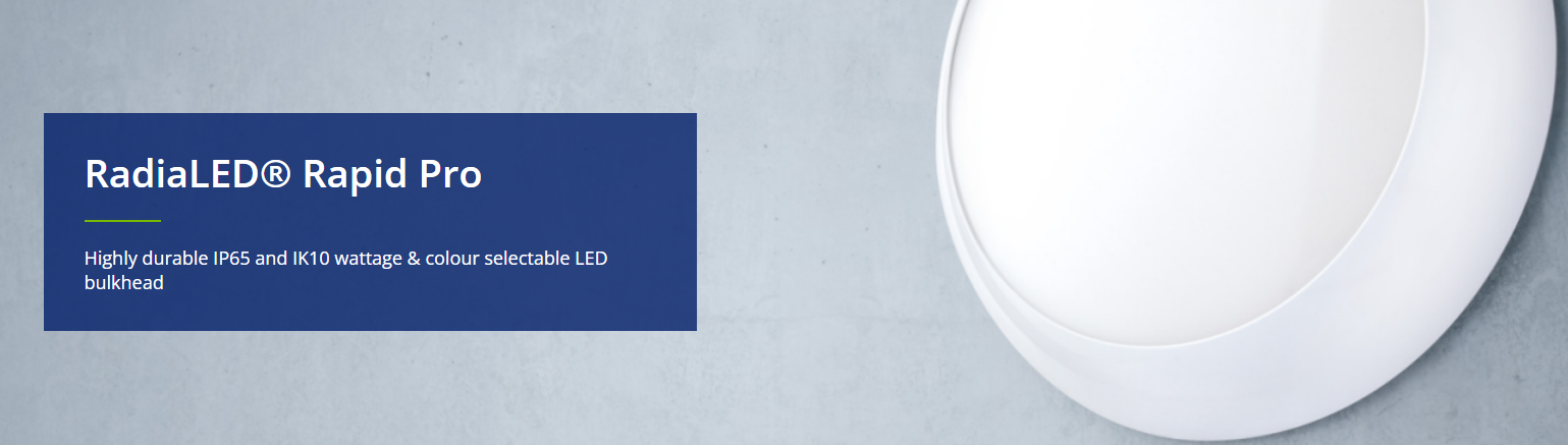JCC Lighting RadiaLED® Rapid Pro LED Bulkhead: IP65 & IK10 Wattage & C ...