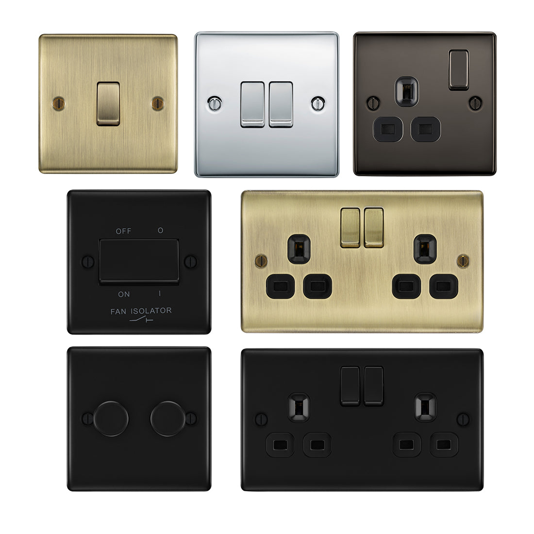 Modern Metal Screwed Switches and Sockets | West Base — westbasedirect.com