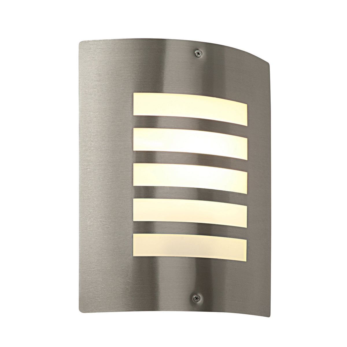 Saxby ST031F Bianco 1lt wall IP44 10W Brushed stainless steel & opal p ...