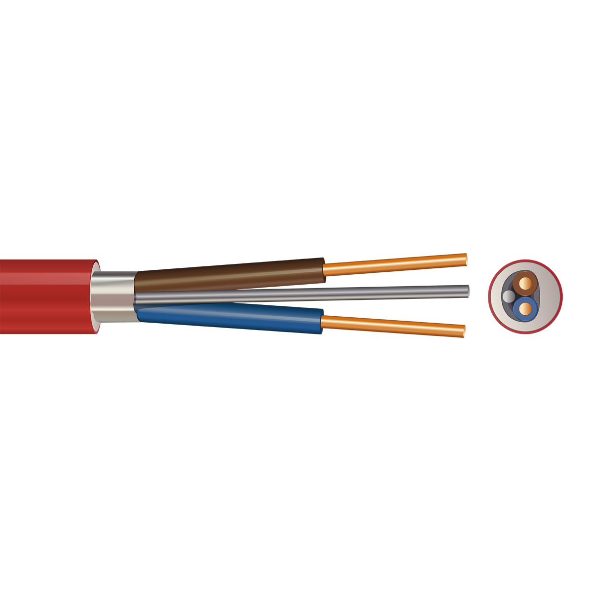 2 Core 2.5mm Fire Resistant Red Cable - 100m Drum — westbasedirect.com