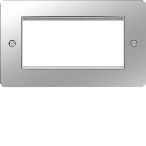 Hager WFP4EUPSW Sollysta Flat Plate Quad Euro Style Module Faceplate ...
