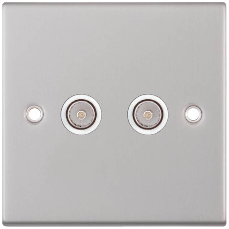 BUY Selectric DSL134 | 5M Slim Decorative | 2 Gang Coaxial TV Socket ...
