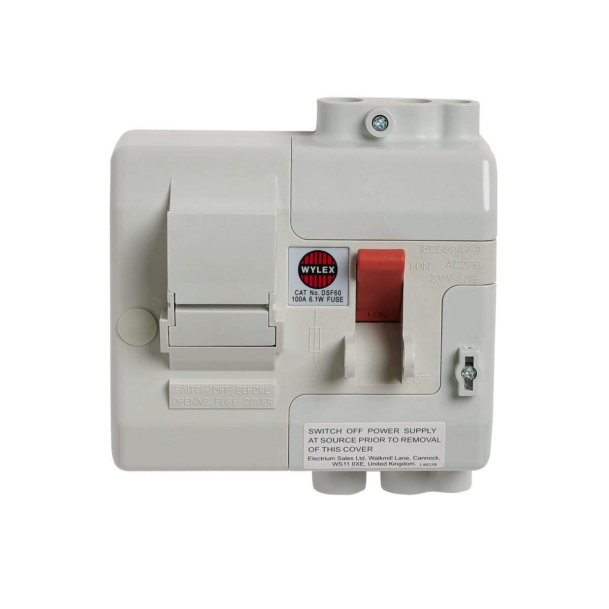 Wylex DSF60 100A DP, Insulated Enclosed, Domestic Switch Fuse with 60A ...