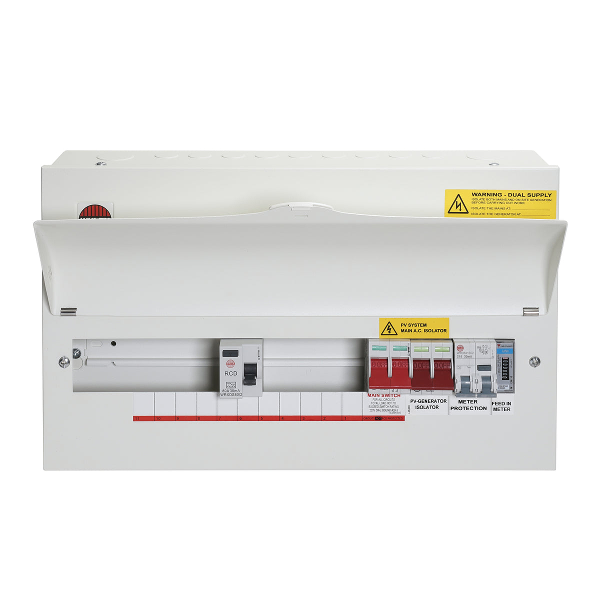 Wylex NM12DSRCBMPVSL 12 Way Split Load Consumer Unit with Dual Supply ...