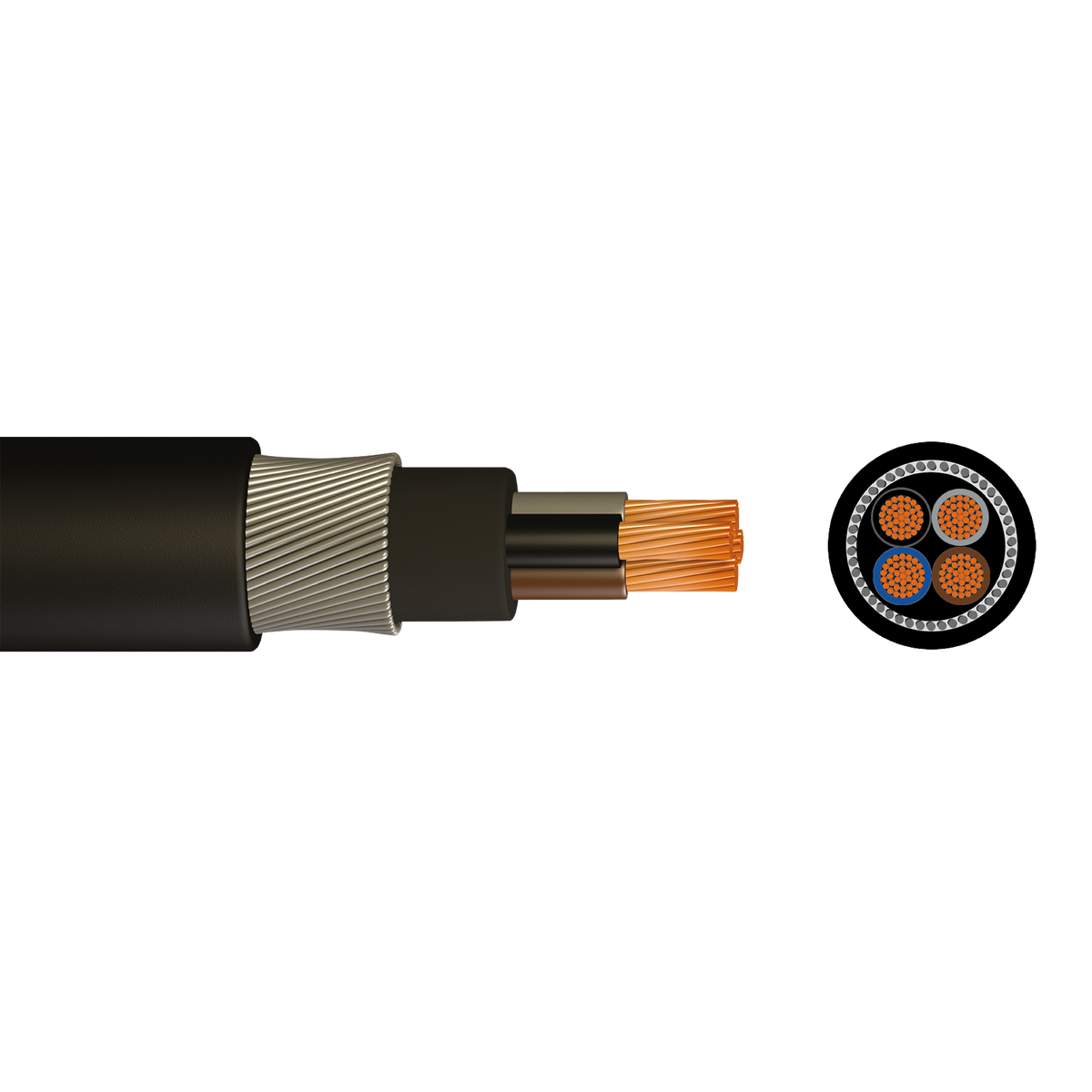 6944X 16.0mm 4 Core SWA Armoured Cable | Cut to Length Black PVC ...