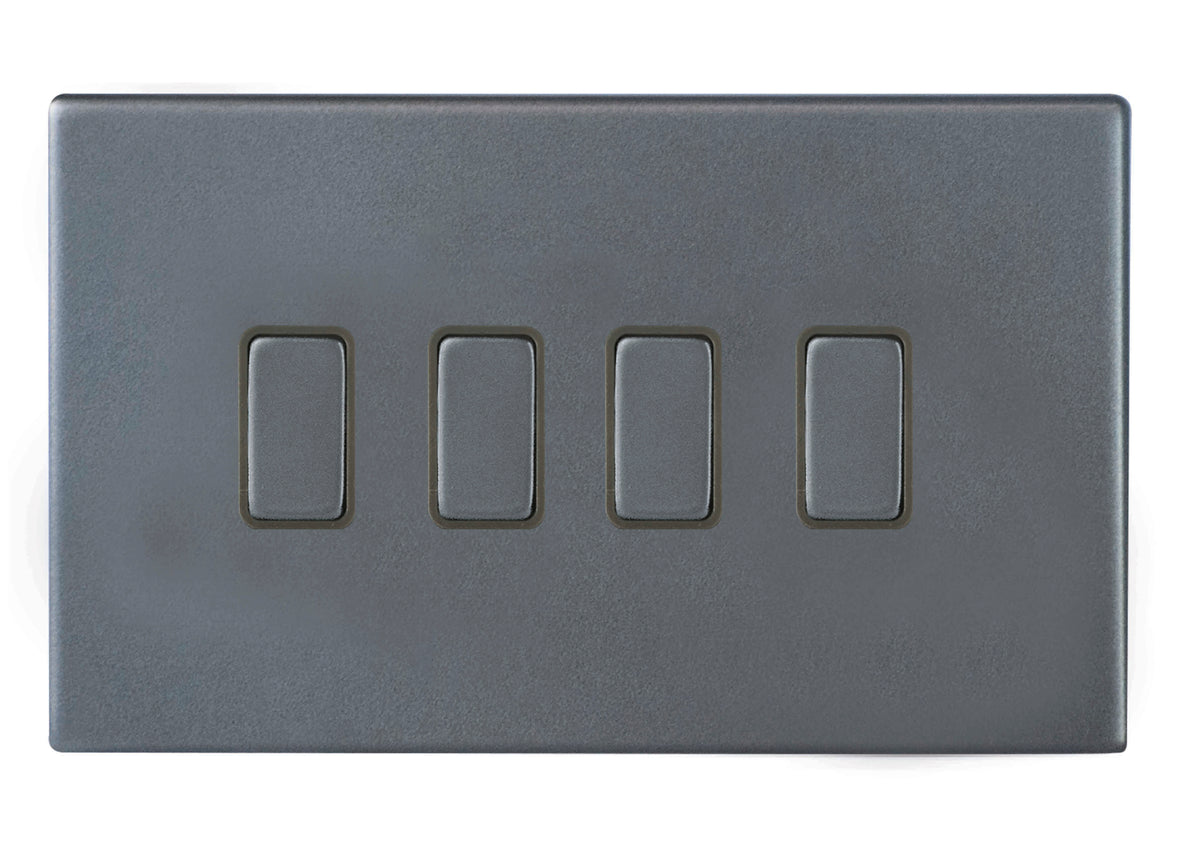 Hamilton Hartland G2 Screwless 4G 10AX 2 Way Plate Switch - Anthra Gray ...