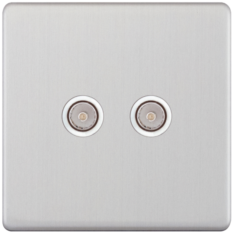 BUY Selectric 5MPLUS-734 | 5M-PLUS Screwless | 2 Gang Coaxial TV Socket ...