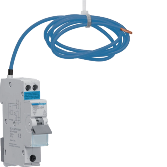 Hager ADC932R 32A 1P+N 1 Module C Curve 6kA 30mA Type A RCBO Bidirecti — westbasedirect.com