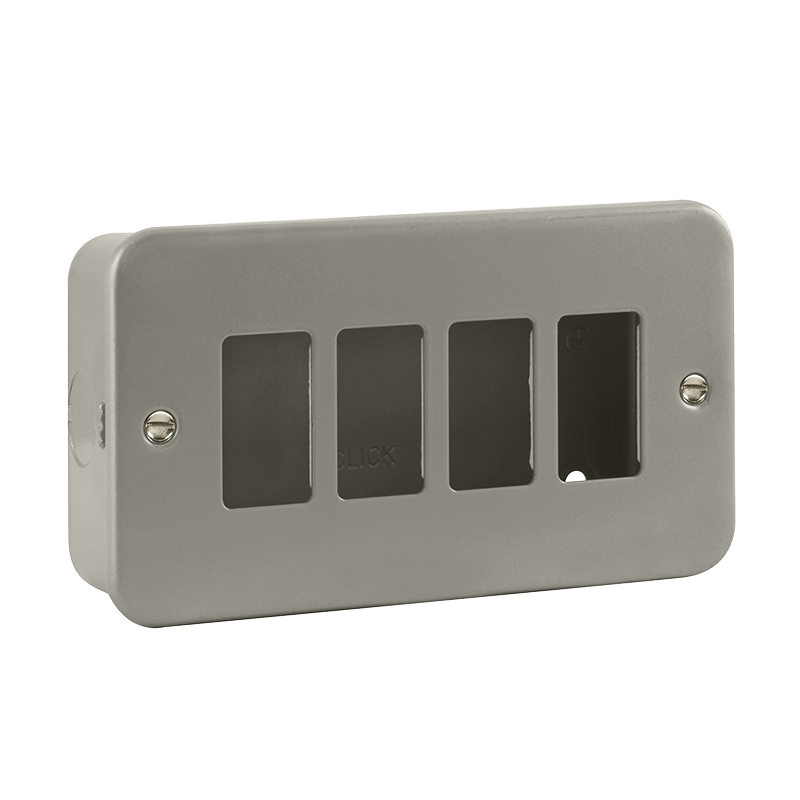 Click Metal Clad CL20404 4 Gang GridPro Frontplate & Back Box ...