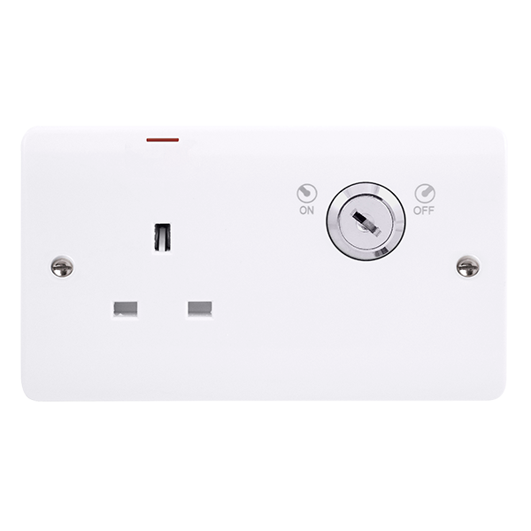 Click CMA2675 13A 1G DOUBLE POLE KEY LOCKABLE SOCKET WITH LED (TWIN ...