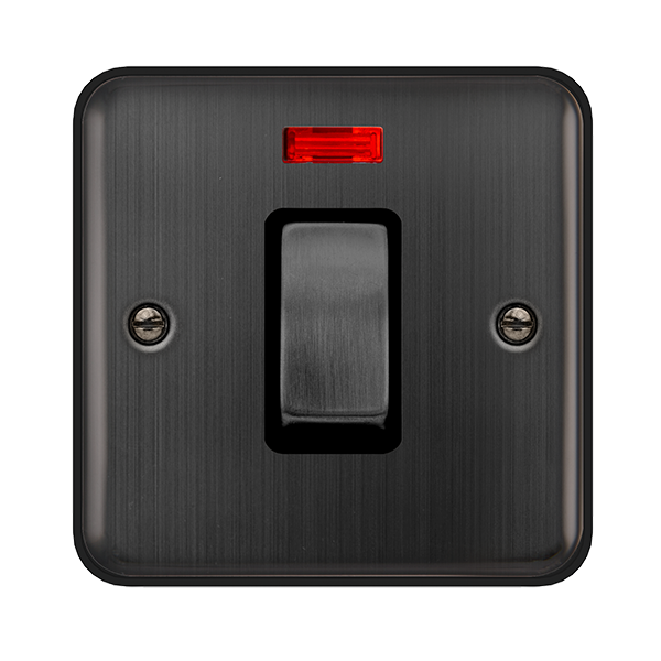 Click Deco Plus DPBZ501BK 45A Ingot 1G Double Pole Switch + Neon | Matt ...
