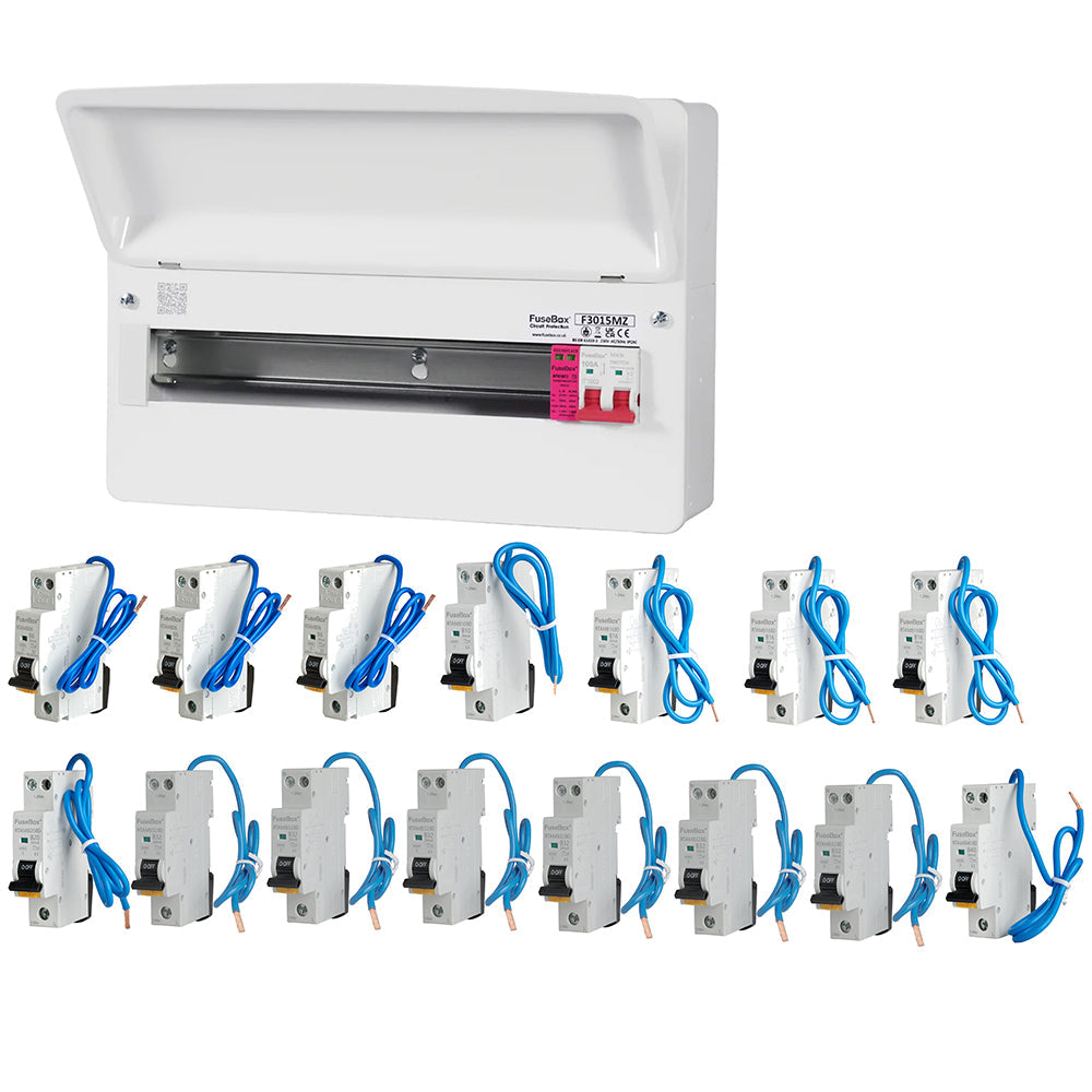 FuseBox F3015MZ 15 Way T2 SPD Consumer Unit + 15 Type A Bi-Directional ...