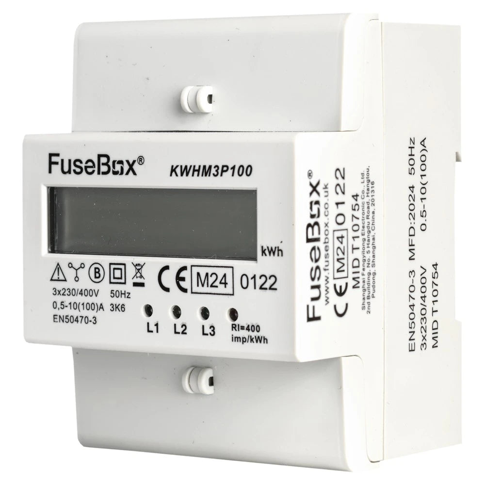 BUY FuseBox KWHM3P100 100A Direct Connected 3P KWH Energy Meter MID ...