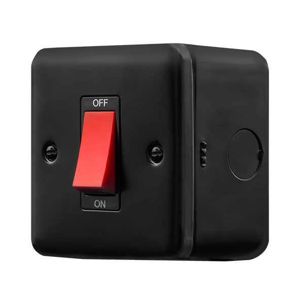 Click MCP200BK Metal Clad Pro 50A 1 Gang Double Pole Plate Switch with ...