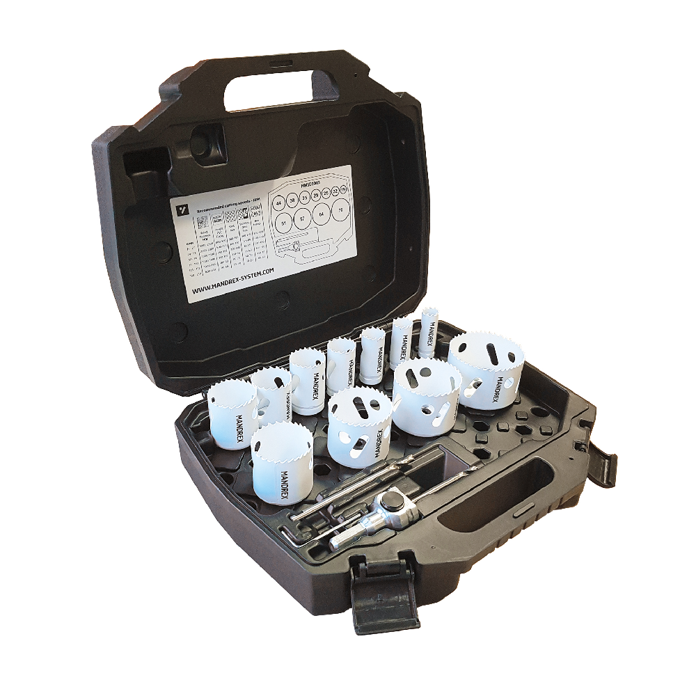 Mandrex MHSD1003B MXqs Hole Saw Kit - Industrial - Pro - Bi-Metal M42 ...