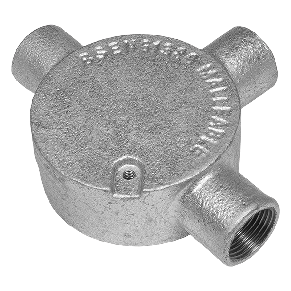 Unicrimp QCB320G 20mm 3 Way Tee Galvanised Conduit Box — westbasedirect.com