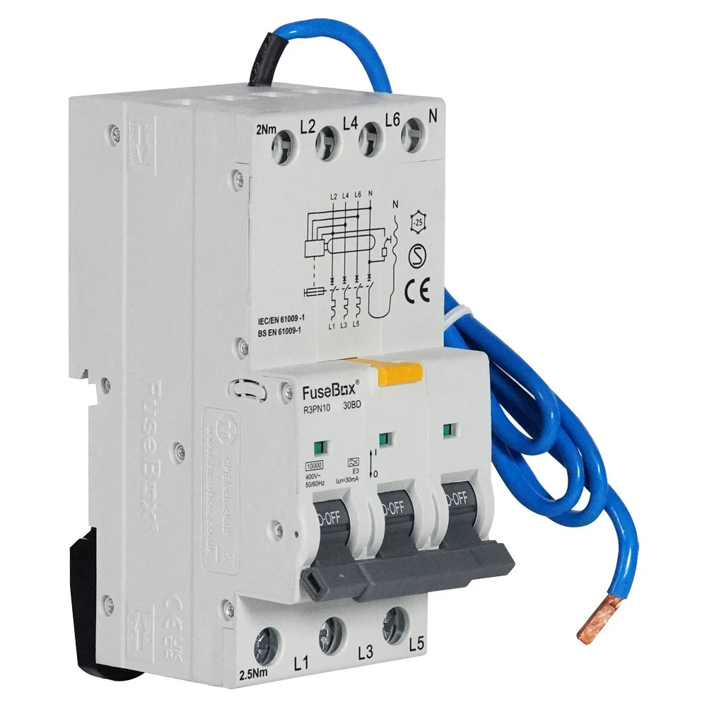 BUY FuseBox R3PN10C5030BD | 50A | C Curve | 10kA 30mA | 3P+N Switched ...