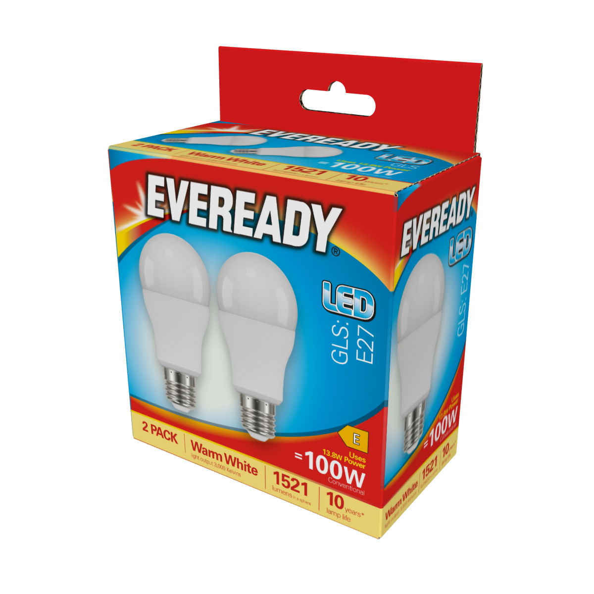 Eveready S15307 E27 ES GLS LED Bulb Opal 13.8W 1521lm Warm White 3000K ...