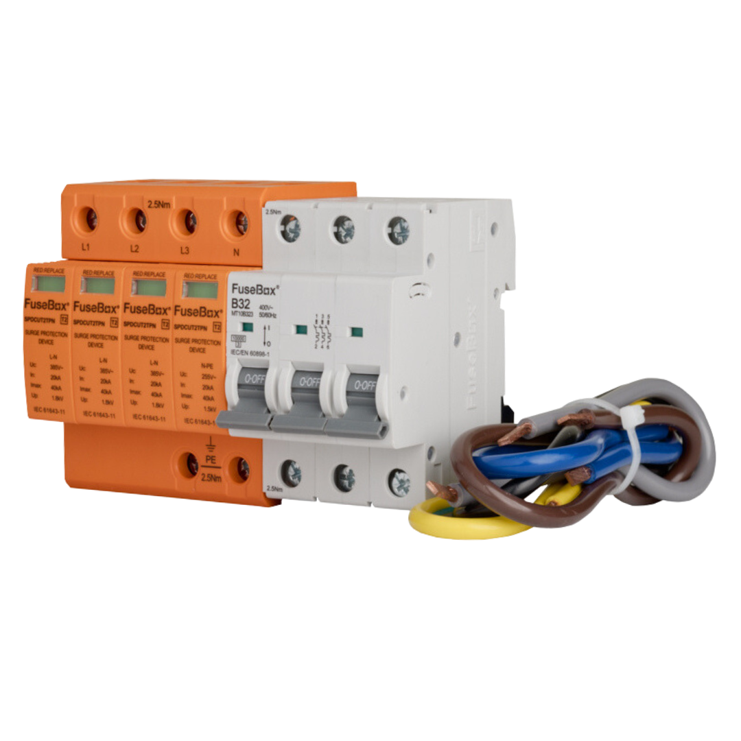 FuseBox SPDCUKITT2TPN TPN T2 Surge Protection Device Kit 3P+NPE with C ...