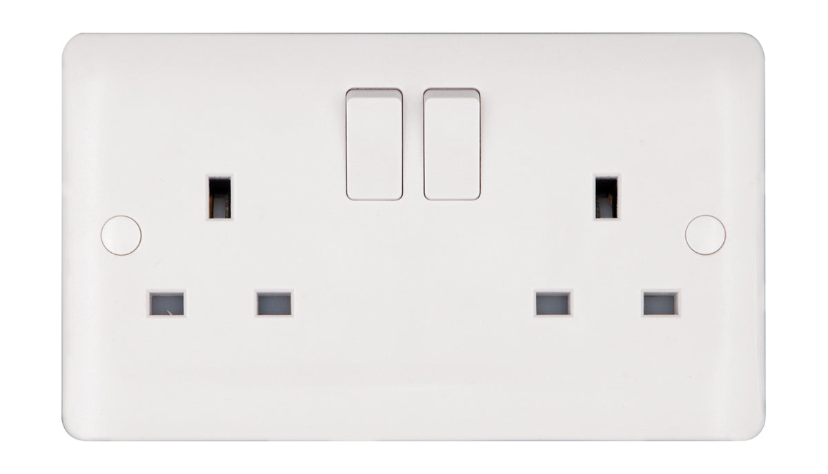Deta Vimark VP1209DP Pro 2 Gang 13A Switched Socket Double Pole – White ...