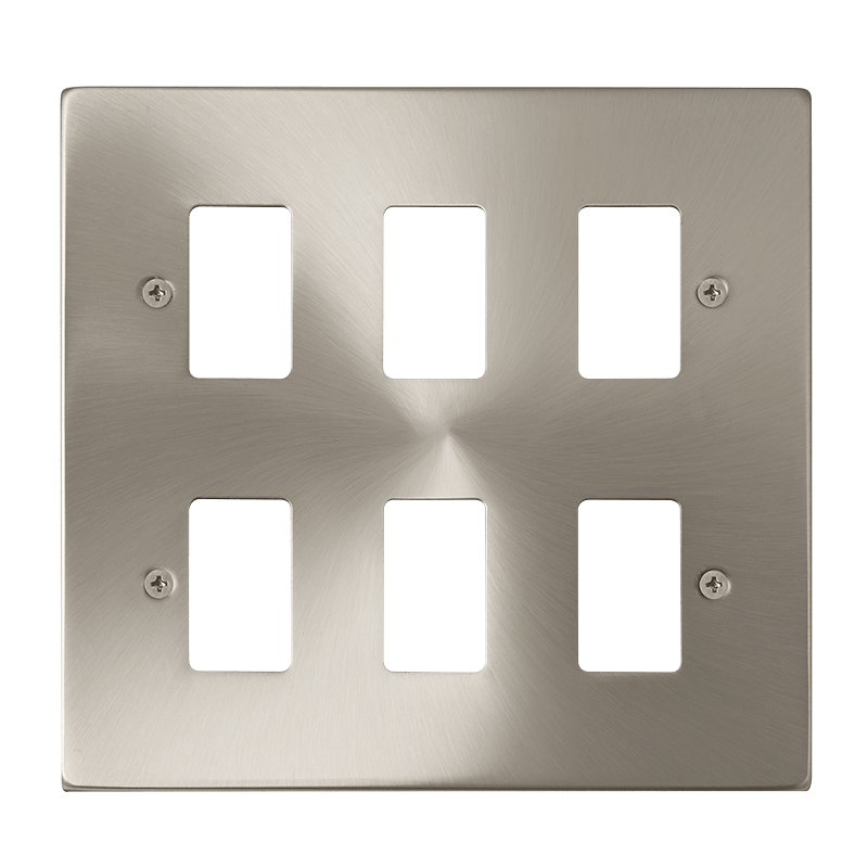 Click Deco VPSC20506 6 Gang GridPro Frontplate - Satin Chrome ...