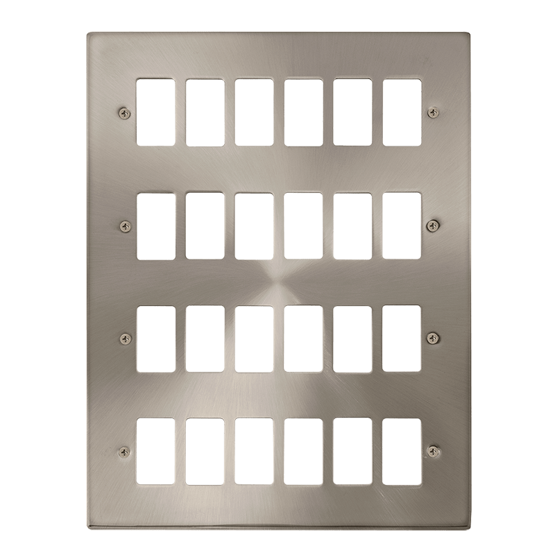 Click Deco VPSC20524 24 Gang GridPro Frontplate - Satin Chrome ...