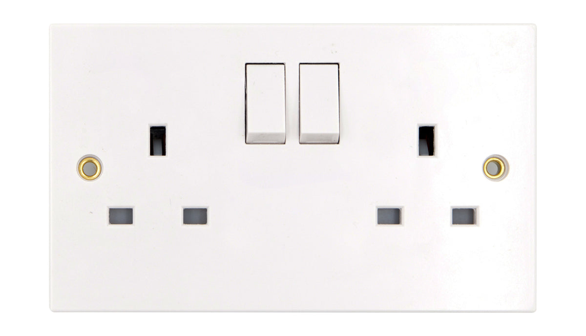 Deta Vimark VS1209DP White Moulded 2 Gang 13A Double Pole Switched ...