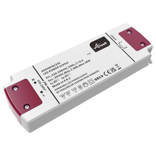 Ansell ADDIM50/24V 50W 24V IP20 Triac Dimmable LED Driver ...