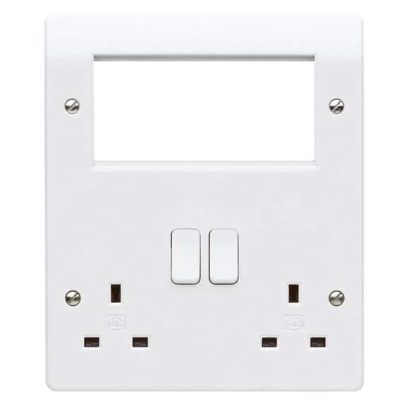 Buy MK Logic Plus K2741WHI 13A 2 Gang DP Multimedia Plate | White ...
