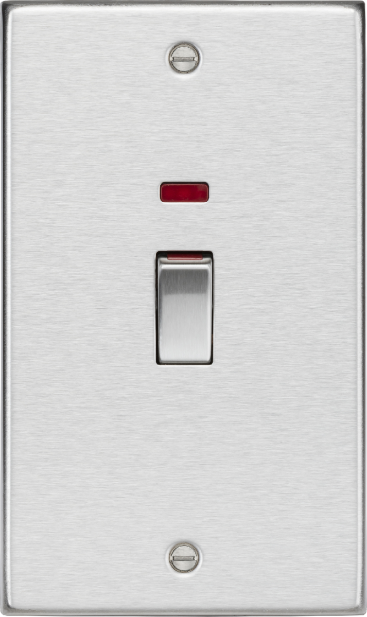 Knightsbridge CS82MNBC Square Edge 45A 2G DP Switch + Neon - Brushed C ...