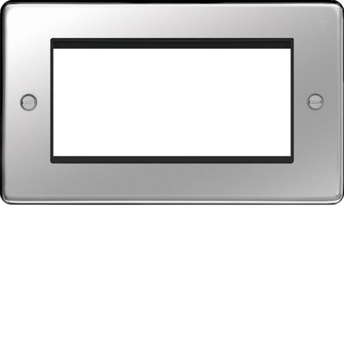 Hager WRP4EUPSB Sollysta Raised Plate Quad Euro Style Module Faceplate ...