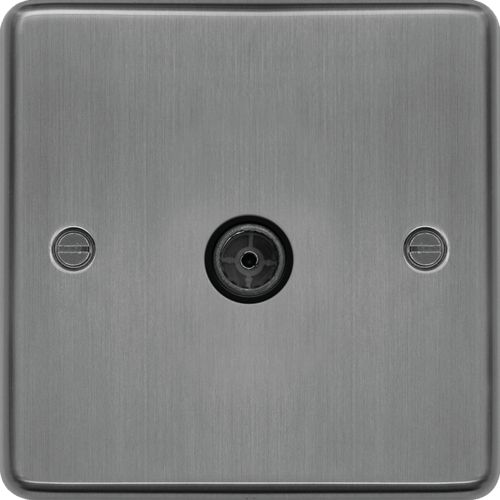 Hager WRTVFBSB Sollysta Raised Plate Single Co-Ax TV Socket Outlet Fem ...