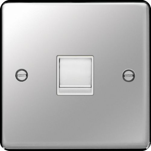 Hager WRRJ45PSW Sollysta Raised Plate RJ45 Socket - Polished Steel + W ...