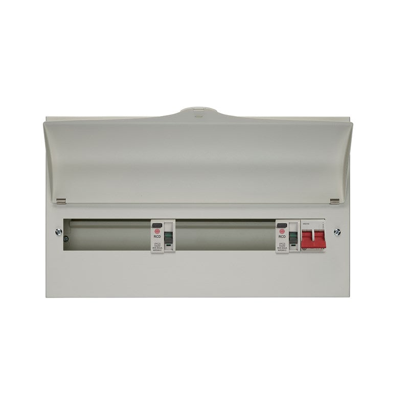 Wylex NMISS8706L 15 Way Dual RCD + 100A Main Switch, 2x80A 30mA Type A ...