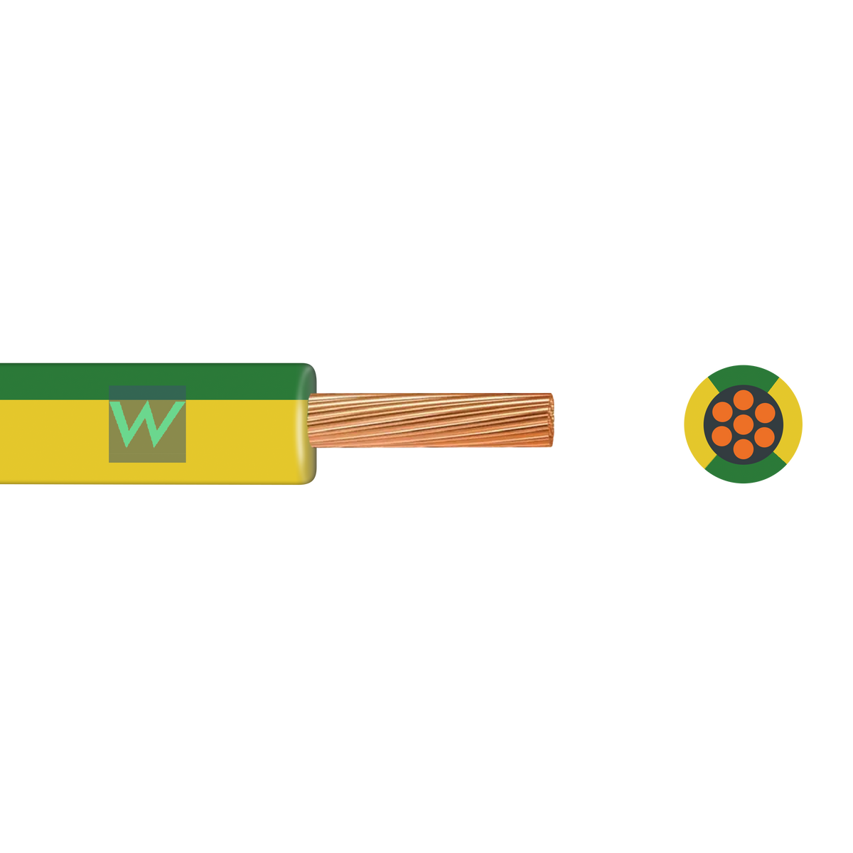 6491B Single Core LSZH 10.0mm Green/Yellow Cable - 100M ...