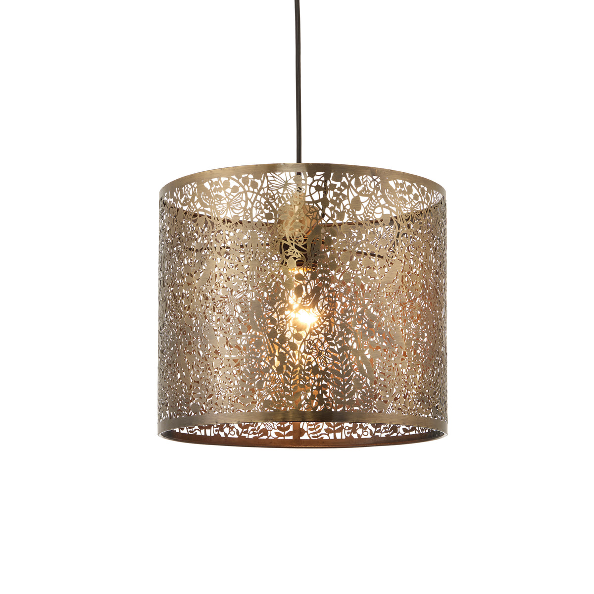 Endon 70103 Secret garden 1lt Pendant easyfit Antique brass plate 10W ...