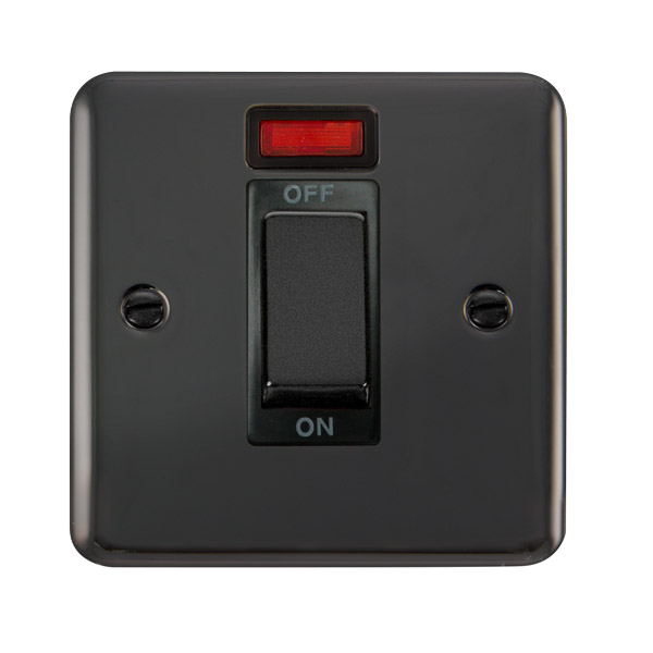 Click Deco Plus DPBN501BK 45A Ingot 1G Double Pole Switch + Neon - Bla ...