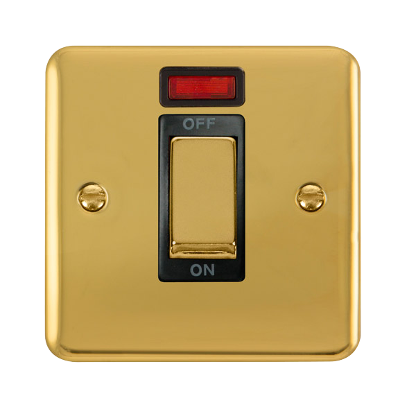 Click Deco Plus DPBR501BK 45A Ingot 1G Double Pole Switch + Neon - Pol ...