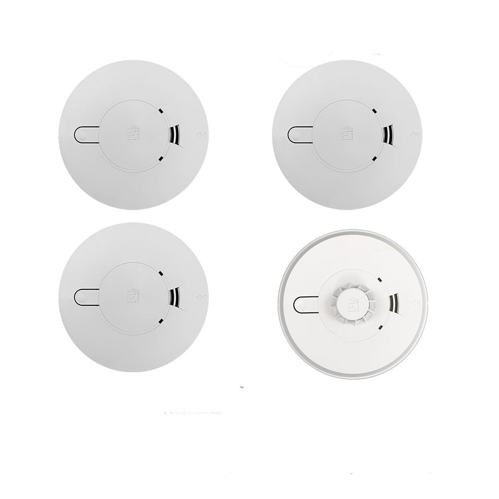 Aico 3x Ei146e Optical Smoke & 1x Ei144e Heat Alarm Kit Mains Powered ...