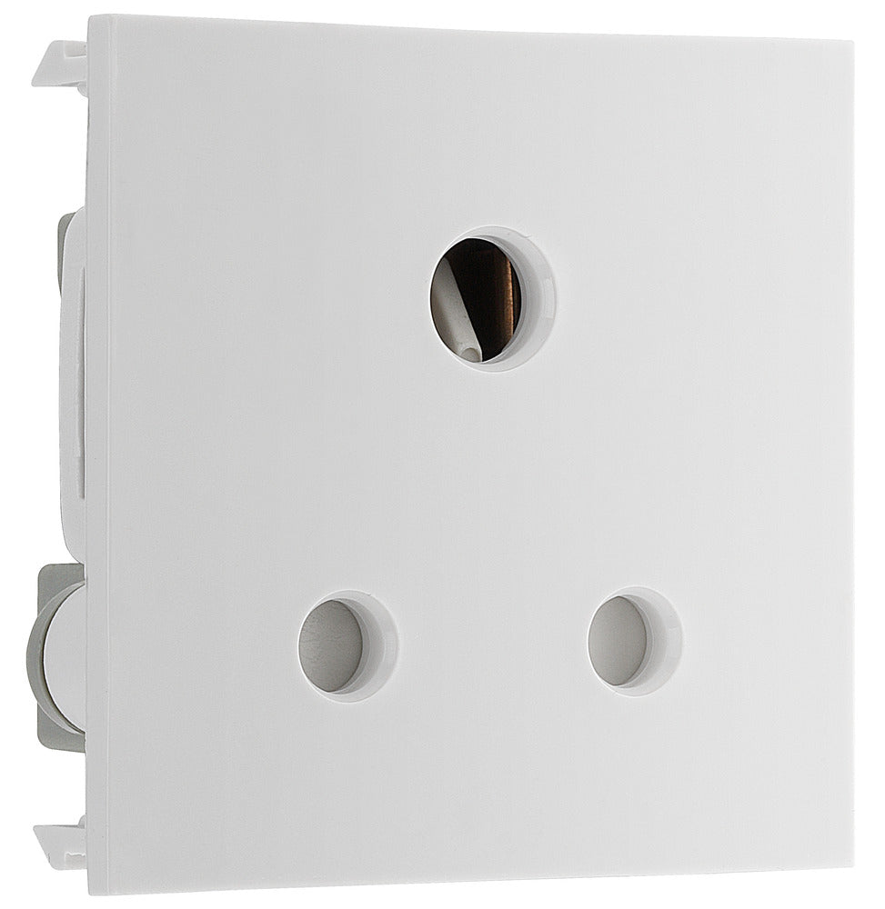 BG EM5ASW Euro Module 5A Round Pin Unswitched Socket - White ...