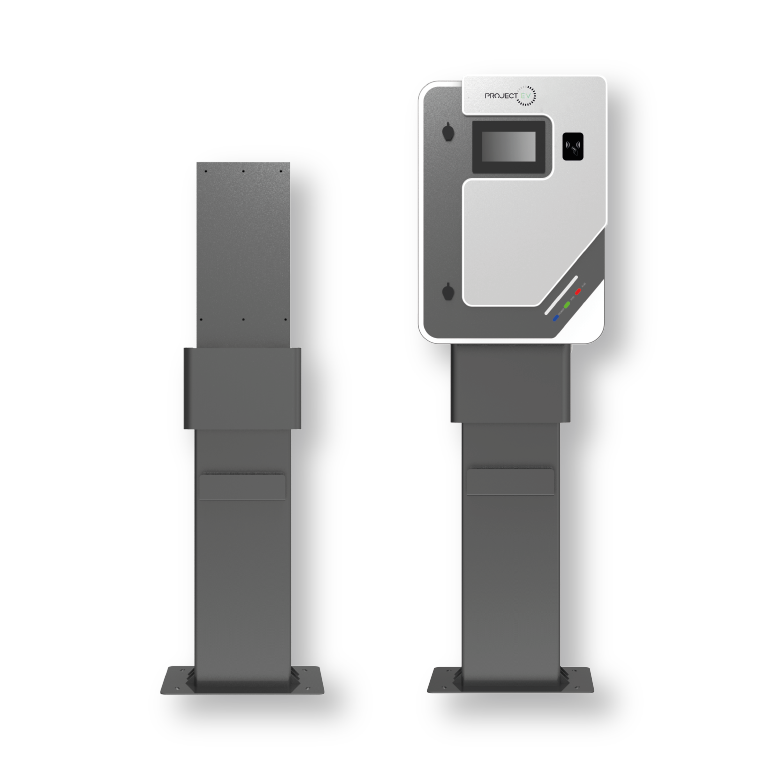 Project EV EV-FLRSTAND-40KW Pole floor stands for single gun 40KW unit ...
