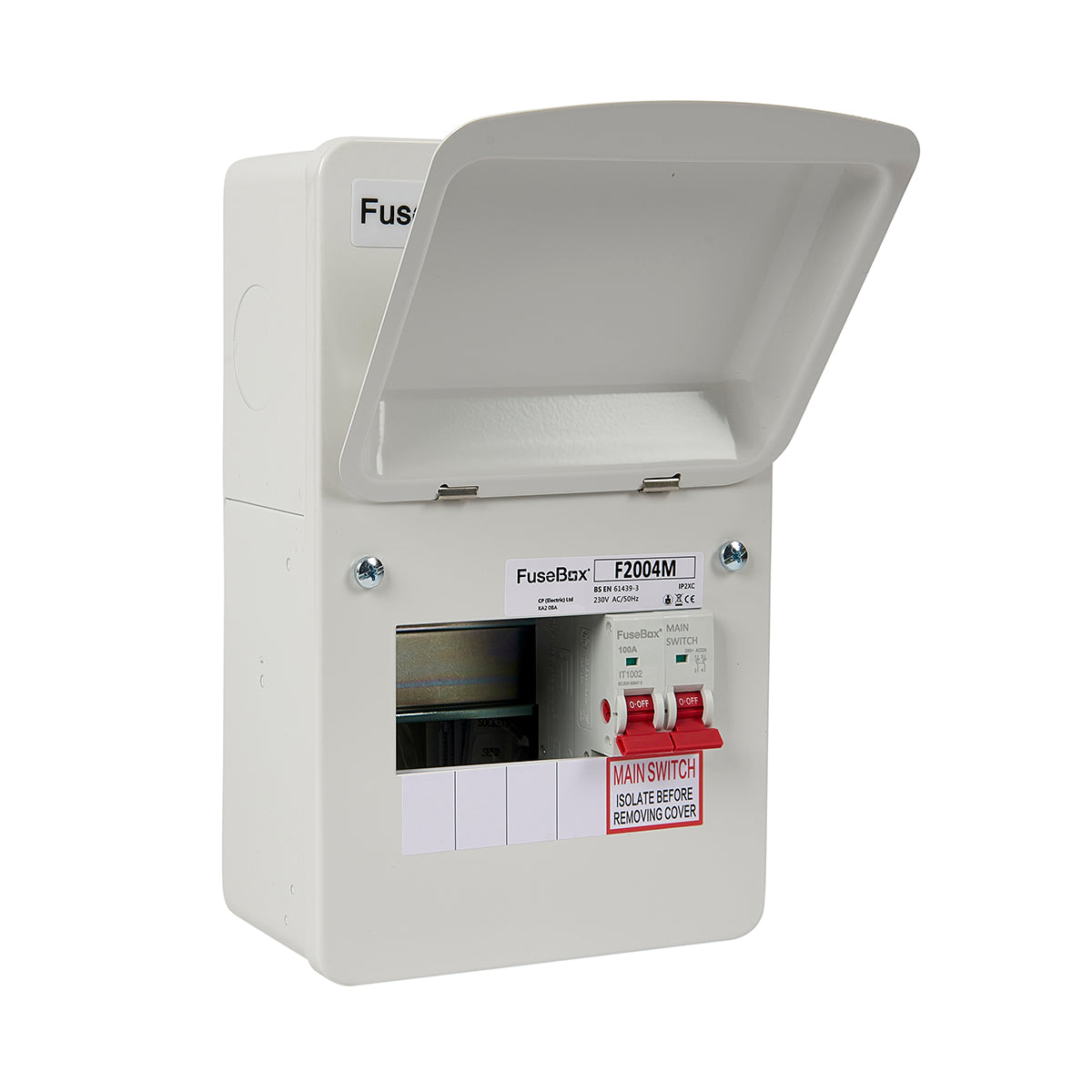 FuseBox F2004M 6 Module 4 Way Consumer Unit + 100A Main Switch ...