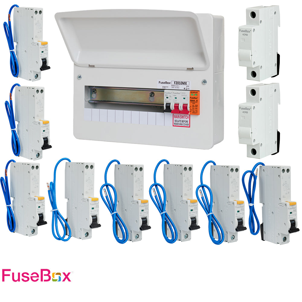 FuseBox F2010MX 10 Way T2 SPD Consumer Unit + 8 Type A RCBOs & 2x FREE ...