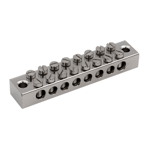 Unicrimp QBTB8 8 Way Earth Terminal Block - Brass — westbasedirect.com