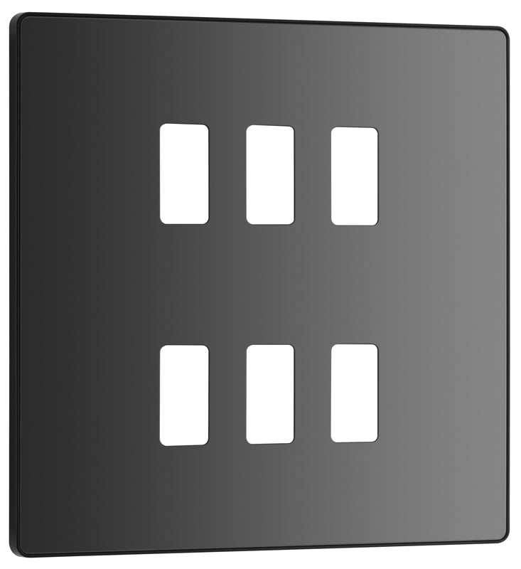 BG Evolve RPCDBC6B 6G Grid Front Plate - Black Chrome (Black ...