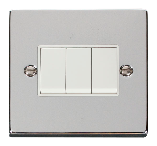 Click Deco VPCH013WH Victorian 10AX 3-Gang 2-Way Plate Switch - Polish ...