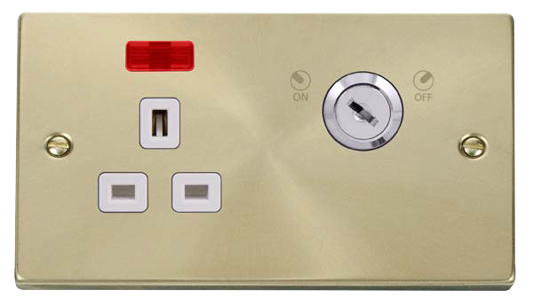 Click Deco VPSB655WH Victorian 13A Ingot 1G DP Key Lockable Switched S ...