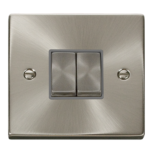 Click Deco VPSC412GY Victorian 10AX Ingot 2-Gang 2-Way Plate Switch ...