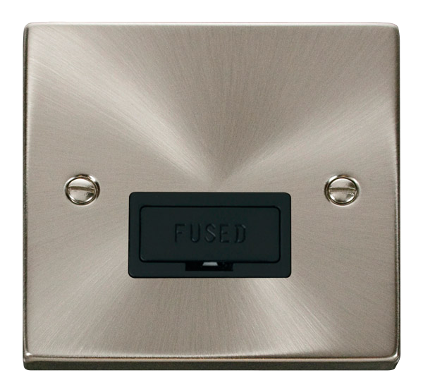 Click Deco VPSC650BK Victorian 13A Fused Spur - Satin Chrome (Black ...