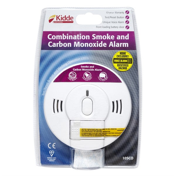 Kidde 10SCO Battery Powered Combination Smoke & CO Alarm, 2-in-1 Alkal ...
